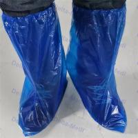 China CPE Disposable Surgical Shoe Covers PE Anti Slip Plastic Waterproof Boot Cover for sale