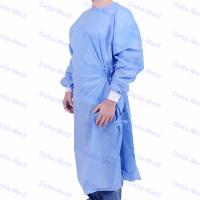 China Anti Virus Visitor Disposable Surgical Gown Waterproof Hospital Suit Knit Cuff for sale