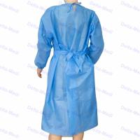 China Anti Virus Visitor Disposable Surgical Gown Waterproof Hospital Suit Knit Cuff for sale