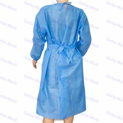 China Anti Virus Visitor Disposable Surgical Gown Waterproof Hospital Suit Knit Cuff for sale
