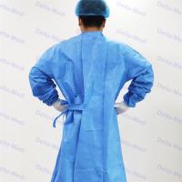China Anti Virus Visitor Disposable Surgical Gown Waterproof Hospital Suit Knit Cuff for sale