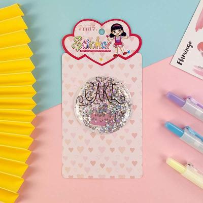 China Milky PVC 3D Cartoon Stickers Sequin Kindergarten Gift Childrens Reward Stickers for sale