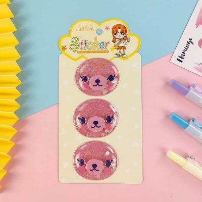 China Stereoscopic 3D Cartoon Stickers Animal Water Injection Transparent PVC for sale