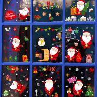 China Transparent PVC Snowman Window Stickers 0.1mm Merry Christmas Gift Stickers for sale