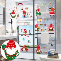 China Transparent PVC Snowman Window Stickers 0.1mm Merry Christmas Gift Stickers for sale