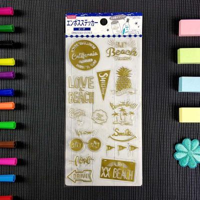China Non Toxic Hot Foil Stamping Stickers Alphanumeric Custom Embossed Stickers for sale