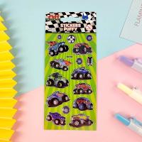 China Non Toxic Cartoon Sticker Sheet 1.25mm Puffy 3d Stickers Soft Elastic for sale