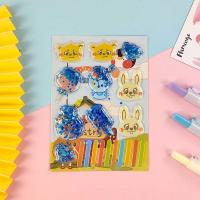 China Milky PVC Cartoon Sticker Sheet Water Gel Red Bubble Stickers 3D Concave Convex for sale