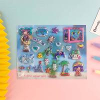 China Milky PVC Cartoon Sticker Sheet Water Gel Red Bubble Stickers 3D Concave Convex for sale