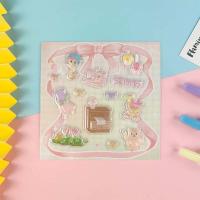 China Milky PVC Cartoon Sticker Sheet Water Gel Red Bubble Stickers 3D Concave Convex for sale