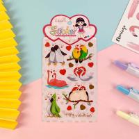 China 0.08mm Vinyl Cartoon Stickers Transparent PVC Cute Stationery Stickers for sale