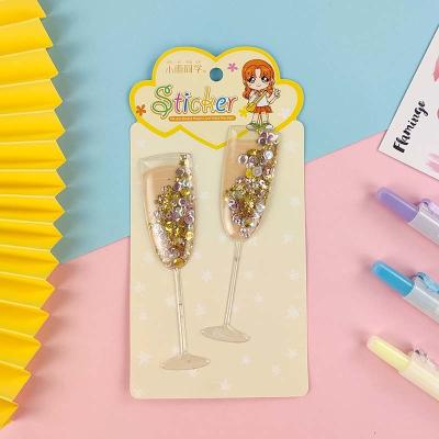 China Sequin 3D Cartoon Stickers Shake Animal Crossing Stickers Silk Screen Printing for sale