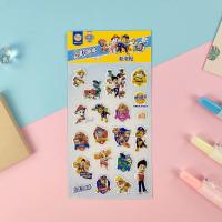 China Patrol Cute 3D Cartoon Stickers PVC Foam Leather Puffy Sticker Sheet for sale
