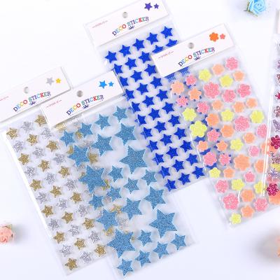 China Gold Heart Glitter Vinyl Stickers 2.5mm Die Cut Glitter Stickers For Scrapbooking for sale