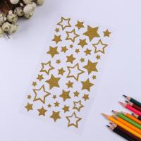 China Gold Heart Glitter Vinyl Stickers 2.5mm Die Cut Glitter Stickers For Scrapbooking for sale