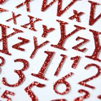 China OEM 3D Puffy Stickers 0.7mm Glitter Number Alphabet Decoration Shaped for sale