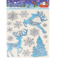 China 0.15mm Electrostatic Window Stickers Living Room Christmas Wall Stickers for sale