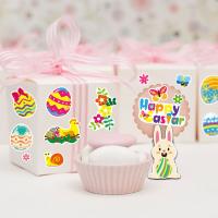 China Silk Screen Printing Easter Egg Stickers Easter Bunny Children DIY 128gram for sale