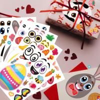China Silk Screen Printing Easter Egg Stickers Easter Bunny Children DIY 128gram for sale