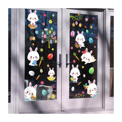 China Easter Egg Festive Stickers 0.01mm Window Glass Sticker For Easter Party Scenes for sale