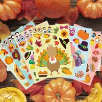 China Offset printing Cartoon Face Sticker 80gram Pumpkin Decorating Stickers for sale