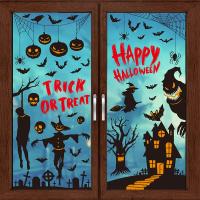 China Customization Halloween Party Sticker Witch Pumpkin Electrostatic Window Stickers for sale