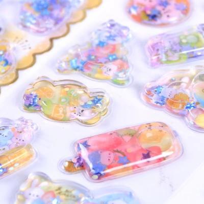 China Children'S Toys 3D Shining Colorful Crystal Rocking Sealed Stickers Kindergarten Award Stickers for sale