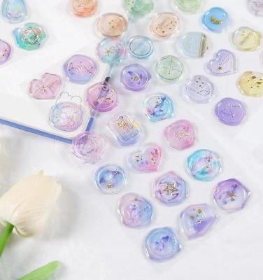 China Custom Logo Decoration Used Self Adhesive Transparent Wax Seal Sticker for sale