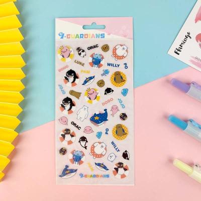 China Custom PVC Cartoon Sticker Sheet Cute Animal Transparent Stickers For Home Decor for sale