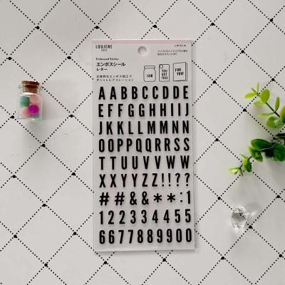 China Combination Of Numbers And Letters 3D Gold And Silver Stamping Stickers Mobile Phone Water Cup Decoration Stickers for sale