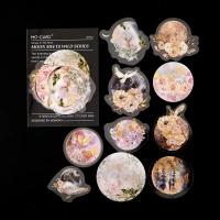China Vintage Plant Gilded PET Sticker Aesthetic Planning Sticker DIY Handmade Decorative Scrapbook for sale