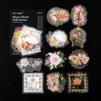 China Vintage Plant Gilded PET Sticker Aesthetic Planning Sticker DIY Handmade Decorative Scrapbook for sale