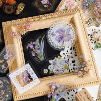 China Vintage Plant Gilded PET Sticker Aesthetic Planning Sticker DIY Handmade Decorative Scrapbook for sale