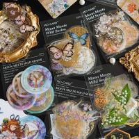 China Vintage Plant Gilded PET Sticker Aesthetic Planning Sticker DIY Handmade Decorative Scrapbook for sale