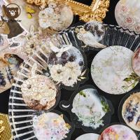 China Vintage Plant Gilded PET Sticker Aesthetic Planning Sticker DIY Handmade Decorative Scrapbook for sale
