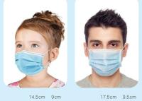China Wave Blue Disposable Face Mask PPE for COVID-19 for sale