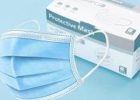 China Wave Blue Disposable Face Mask PPE for COVID-19 for sale