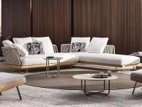 China Hot Sale Outdoor Sofa With Aluminum Materials And Rope Teak Wood Top for sale
