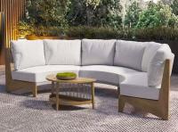 China Teak wood garden sofa set weather resistant half round shape for sale