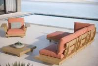 China Teak Wood Outdoor Sectional Lounge Furniture Sofa Set high density sponge for sale