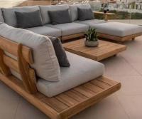 China Teak Wood Outdoor Sectional Lounge Furniture Sofa Set high density sponge for sale