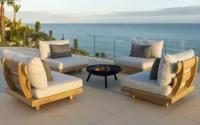 China Teak Wood Outdoor Sectional Lounge Furniture Sofa Set high density sponge for sale