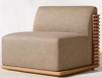 China Waterproof Cushion Patio Sectional Sofa Set Balcony Relax Single Teak Wooden for sale