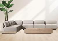 China Luxury Outdoor Sofa Set Teak Wood Wholesale Outdoor Teak Wood Rope Furniture Outdoor Sofa for sale