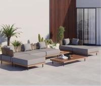 China Teak Wood Sofa Modern Luxury Outdoor Garden Patio Furniture Teak Sofa Set Teak Outdoor Furniture for sale