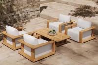 China Wooden Garden Waterproof Luxury Outdoor Furniture Outdoor Sofa Sets Hotel Outdoor Teak Patio Sofa Modern Garden Sofa Set for sale