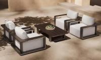 China Modern Outdoor Aluminum Furniture Weather-Resistant Fabric Sofa Set for Villa Garden Beach & Restaurant for sale