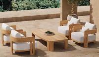 China Modern teak wood Outdoor Garden Sofa Set Waterproof Cushions-Durable Patio Furniture For Apartment Park for sale