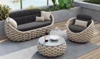 China High quality rope Outdoor Garden Sofa Set Waterproof Cushions-Durable Patio Furniture For Apartment for sale