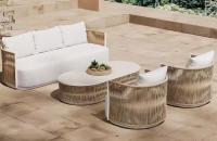 China Modern Hotel Garden Sofa Rope Outdoor Sofa Luxury Villa All Weather Patio Outdoor Furniture Set Garden Sofa for sale